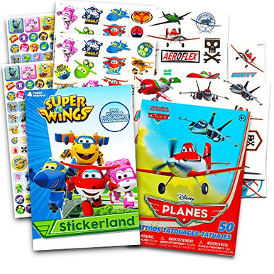 Super Wings Stickers Party Favors Pack -- Over 295 Tranforming Planes ...