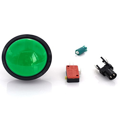 WINIT 100mm Dome 12V LED Illuminated Big Push Button with Microswitch for Arcade Video Games ...