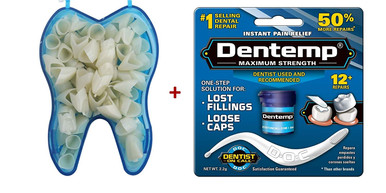 Dental Temporary Crown Kit Anteriors Box/50 + Dentemp Maximum Strength ...