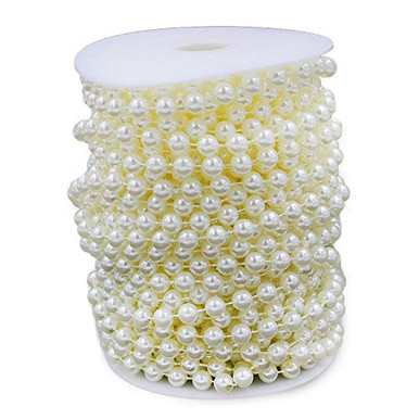 Wispun 8mm Large Ivory Pearls Faux Crystal Beads by The Roll for ...