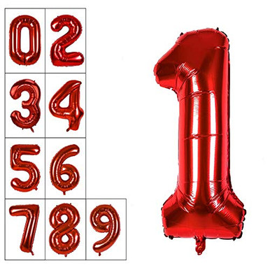 40 Inch Jumbo Red Number 1 Balloon Giant Balloons Prom Balloons Helium ...