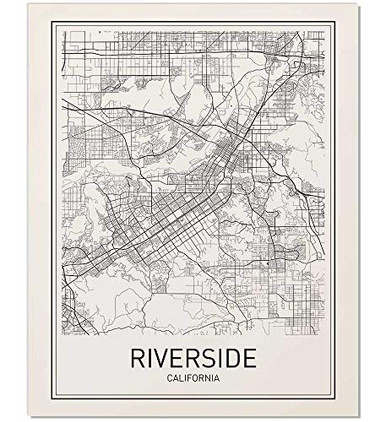 Riverside Poster, Map of Riverside, Riverside Map, City Map Posters ...
