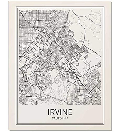 Irvine Poster, Irvine Map, Map of Irvine, City Map Posters, Modern Map ...