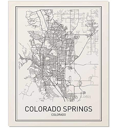 Colorado Springs Map, Colorado Springs Poster, Map of Colorado Springs ...