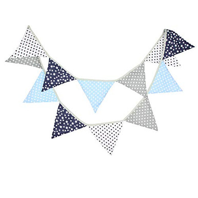 10 Feet Navy Blue Gray Nautical Party Bunting Banner for Wedding ...