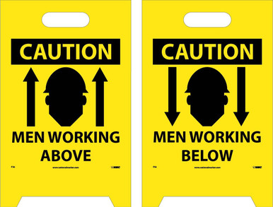 NMC FS6 Double Sided Floor Sign, 'CAUTION MEN WORKING ABOVE - MEN ...