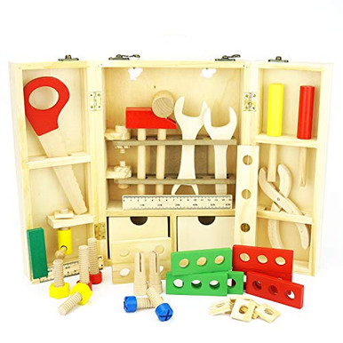 Genius Art 43 PCs Toddler Tool Set | Tool Box Wooden Toys Set | Kids ...