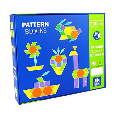Genius Art 130 Pieces Geometric Pattern Blocks | Manipulatives for ...