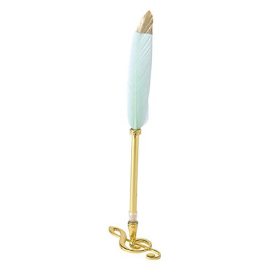 Time Concept Feather Quill Pen & Stand Holder - Mini Mint Green with ...