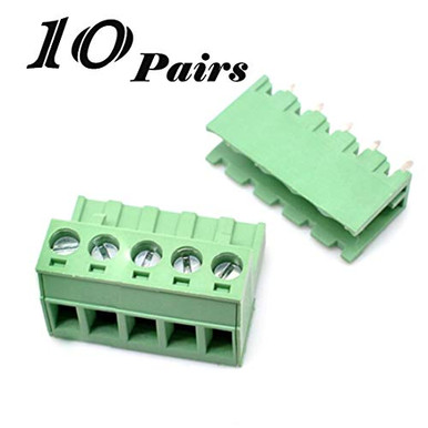 SamIdea 10Pairs 5Pin PCB Mount Screw Terminal Block Kit for Arduino UNO ...