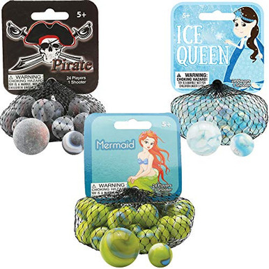 Mega Marbles 3 Pack - Pirate, Ice Queen, Mermaid Game Nets - Includes 1 ...