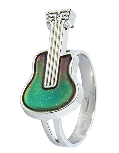 Acchen Mood Rings Music Guitar Change Color Emotion Feeling Finger Ring ...