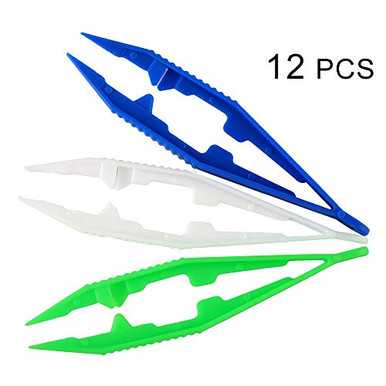 Deoot 12 Pcs Perler Beads Tweezers Plastic Craft Tweezers for Perler ...