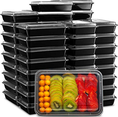 Ez Prepa [45 Pack] 28oz Single 1 Compartment Meal Prep Containers with ...