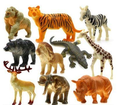 KATERT 10 Piece Animal Figure Set, 5 Inch Plastic Animals Action Figure ...