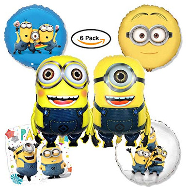 Minion Balloon Birthday Decorations - 6 Pack Set Of Despicable Me ...
