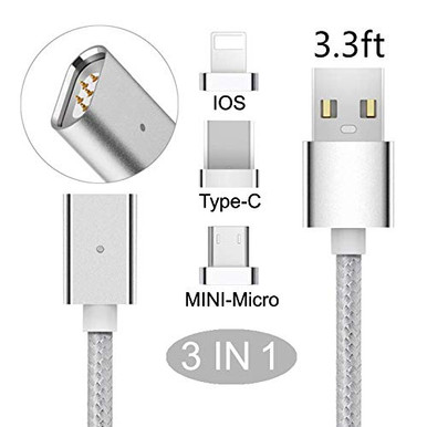 3-in-1 Magnetic Quick Fast Charge Cable for Samsung Huawei iPhone ...