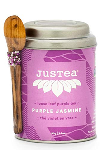 JusTea PURPLE JASMINE | Loose Leaf Purple Tea with Hand Carved Tea ...
