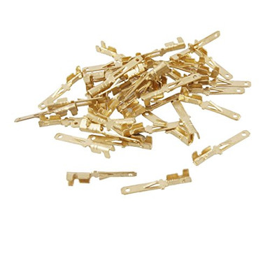 Uxcell 2mm Wiring Connectors Male Spade Crimp Terminals, 40pcs, Gold ...