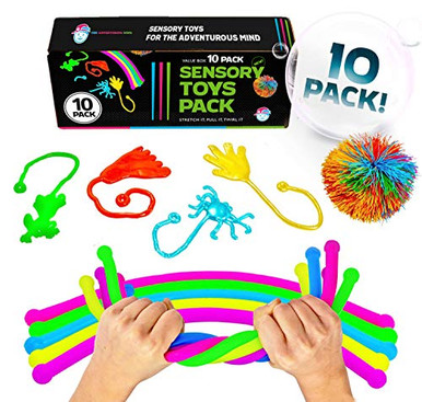 Stretchy String Fidget Sensory Toys Pack (10 Pack) Squishy Koosh Ball ...