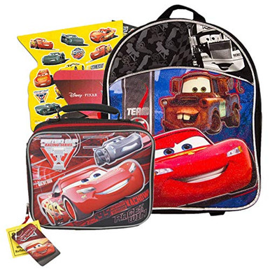 Disney Cars Backpack with Lunch Box (11") for Preschool Toddlers ...