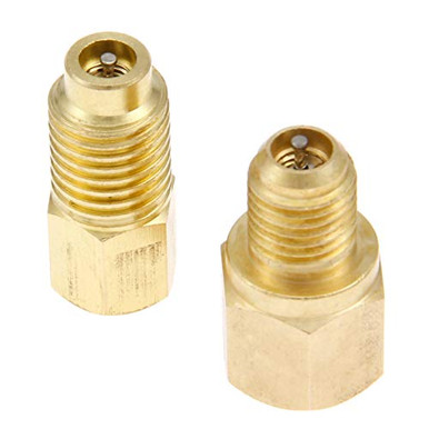 gohantee Brass R134A Refrigerant Tank Adapter Fitting 1/4 Male to 1/2 ...