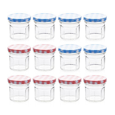 Klean Shop Jam Jars With Lids Red/Blue Lid Jam Jar Set Fruit Mason Jar ...