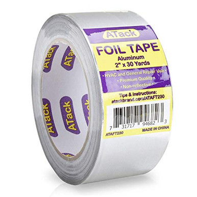 ATack Aluminum Foil Reflective Duct Tape, 2" x 30 Yards, High Temp and ...