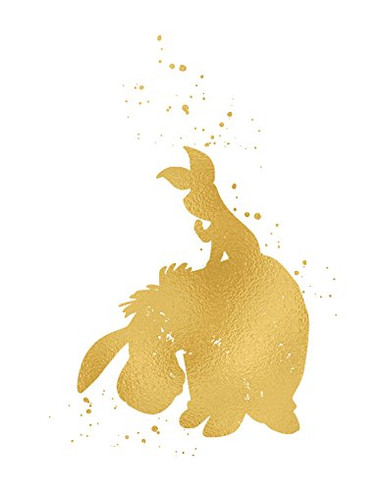 Gold Print - Piglet and Eeyore Inspired by Winnie the Pooh - Gold ...