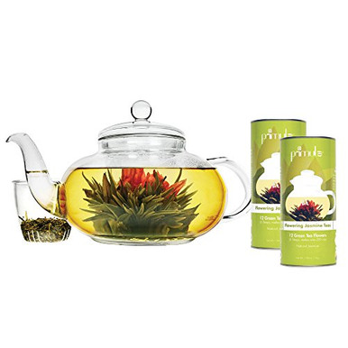 Primula Daisy 40 oz Glass Teapot Gift Set - Includes Infuser, 24 ...