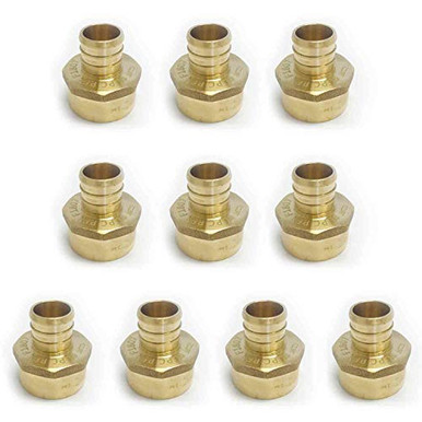 (Pack of 10) EFIELD PEX 3/4" x 3/4" Female NPT Thread Adapter Crimp Fitting (Lead Free) 10 PCS ...
