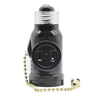 2 Outlet Light Socket Adapter,E26 Bulb Socket to Outlet Splitter ...