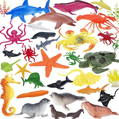 Ocean Animals Figures, Plastic Sea Animal Creatures Figurines Toys ...