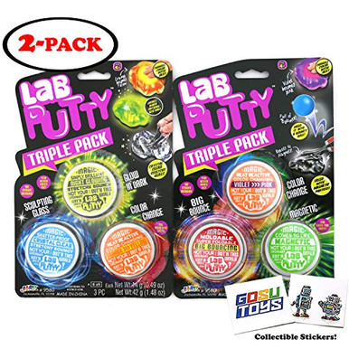 Lab Putty Triple Mini Pack Glow in The Dark Sculpting Clear Glass Color ...