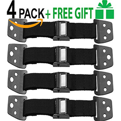 METAL Anti Tip Furniture Kit - TV Straps Safety For Flat Screens -4 ...