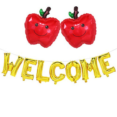 Welcome Balloon Banner | Welcome Balloon Gold | Red Apple Balloons ...