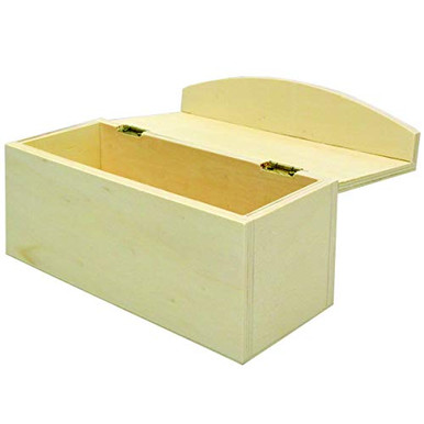 Medium Wood fold Over Box. Approx 8 in x 4 in x 3.5 in. Unfinished Wood ...