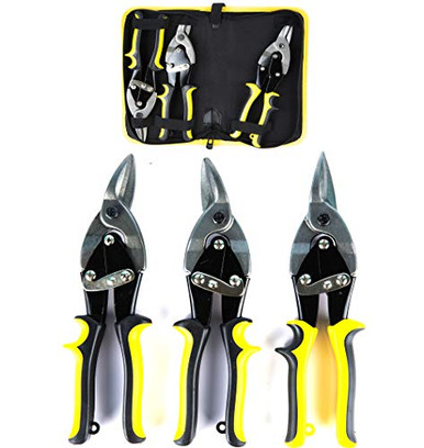 3 Pack Set 10 Inches Aviation Tin Snips Set, Heavy Duty Cutter Set ...