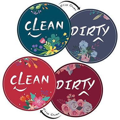 Dishwasher Magnet Clean Dirty Sign, 2 Pcs 3.5inches Round Double Sided ...