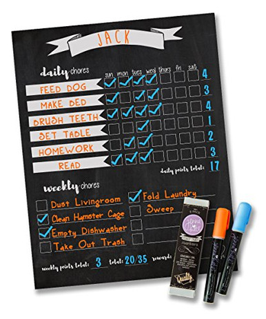 Jennakate- Magnetic Chalkboard Design- Child Behavior Reward Chore ...