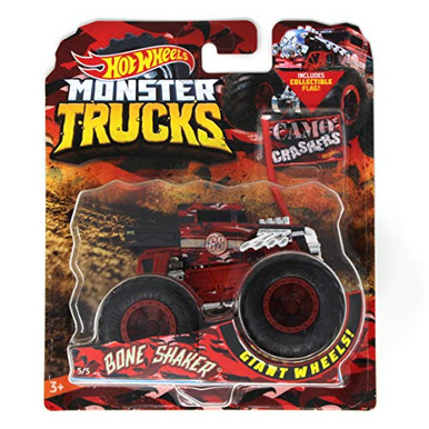 Hot Wheels Monster Trucks Bone Shaker Camo Crashers 5/5 with ...
