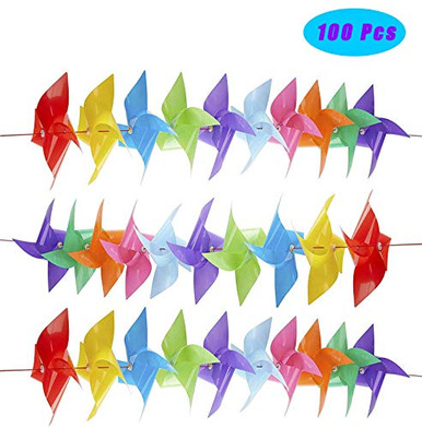GeniusCells 9.5" Rainbow Plastic Wind Spinners Outdoor Hanging Yard ...