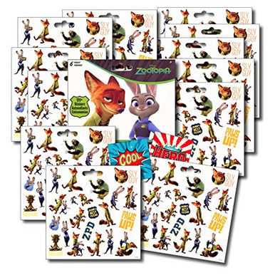 Zootopia Stickers Party Favors ~ Set of 2 Sticker Packs ~ 12 Sheets ...