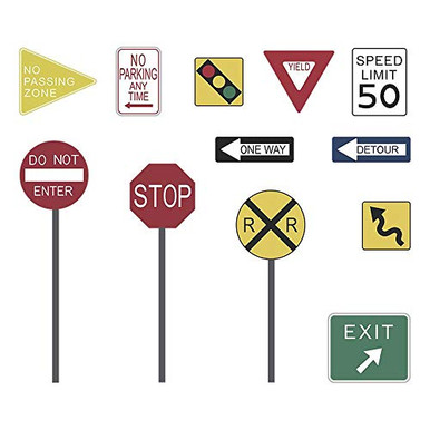 decalmile Traffic Road Signs Education Wall Stickers Vinyl Removable ...