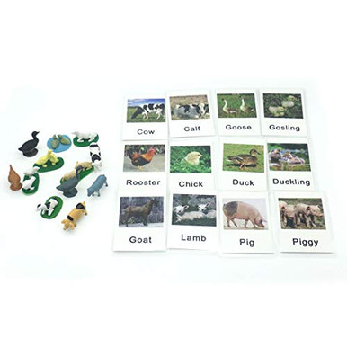 MEROCO Montessori Animal Match Cards - Farm Animal Matching Montessori ...