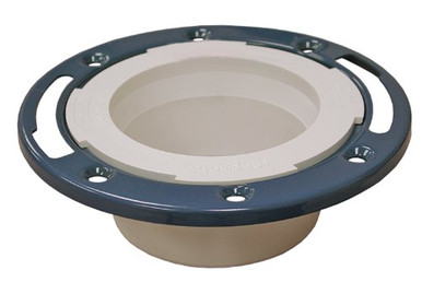 PlumBest C53340 3-Inch by 4-Inch PVC Flange with Adjustable Metal Ring ...