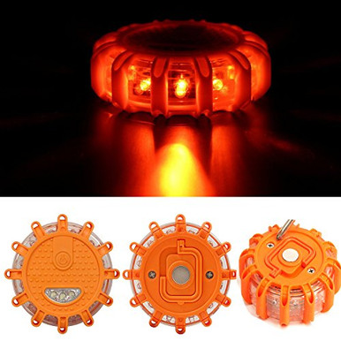 3Pcs Amber LED Roadside Flare Flashing Warning Light Outdoor Safety ...