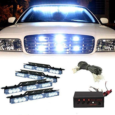 36x LED 3 Flashing Modes Vehicle Windshield Dash Deck Grille Strobe ...