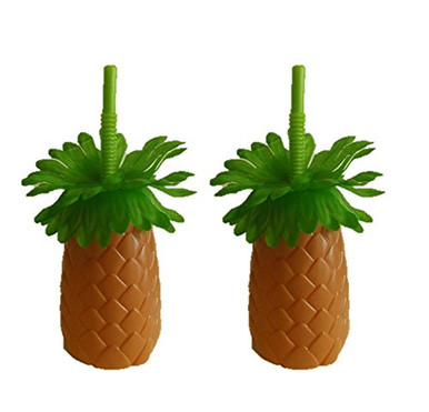 Plastic Luau Palm Tree-Shaped Cups with Straws, 12 oz. (2-Pack ...