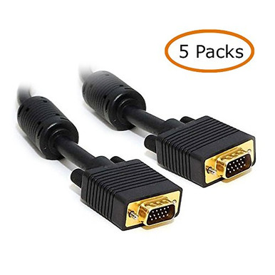 ACCL 10 Feet 15 Pin VGA Male to VGA Male Monitor/Projector Cable, 5 ...